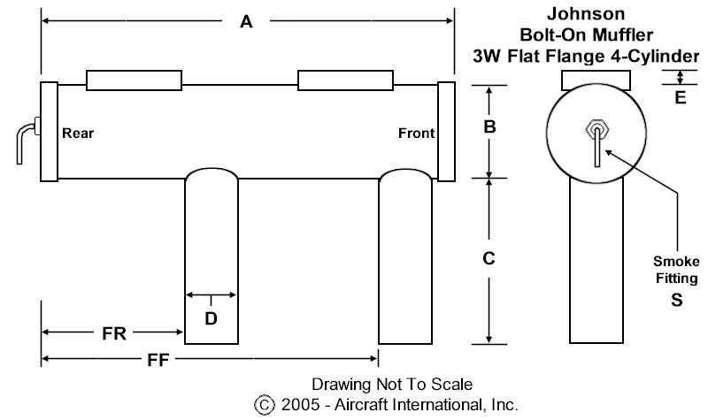 Johnson Bolt-On Muffler: M170-S fits 3W-160B4